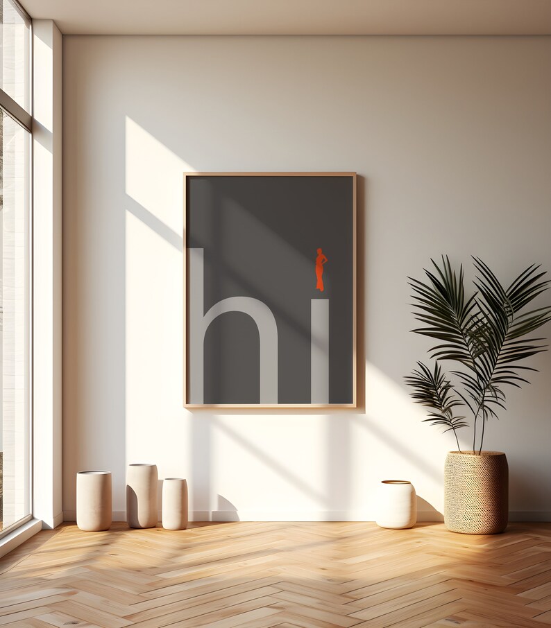 Hi Poster, Trendy Hi Wall Art, Minimalist Wall Art, Typography Print ...