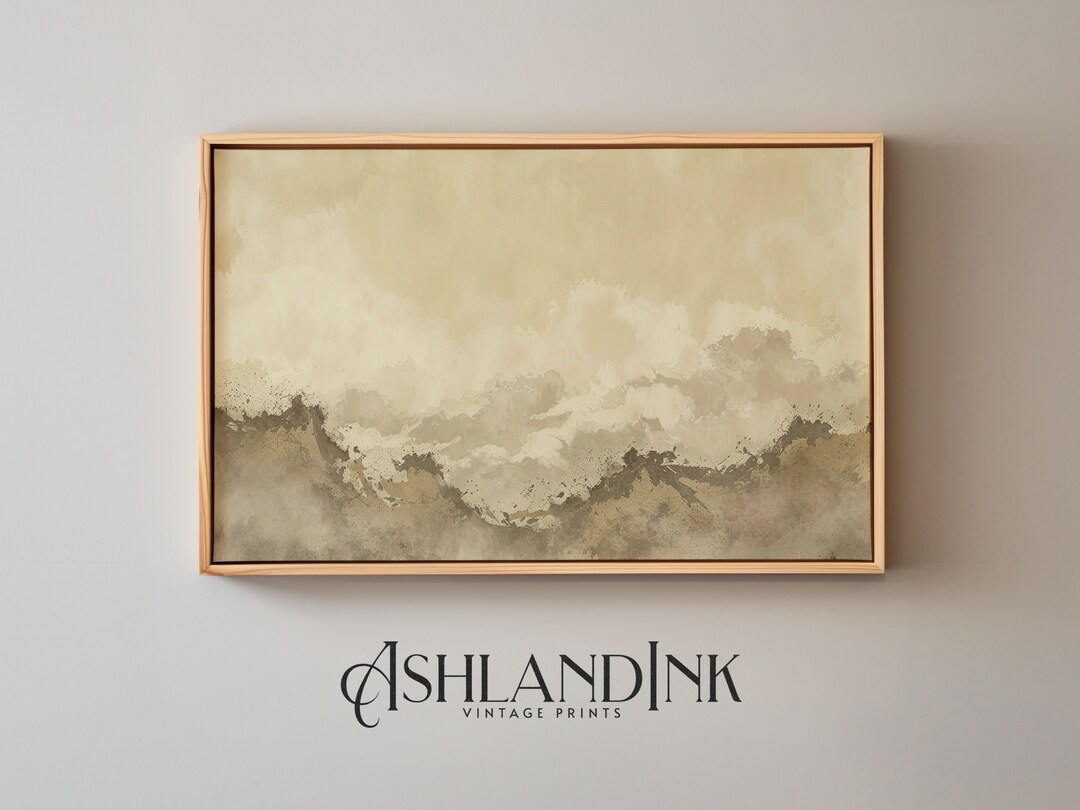 Tan Abstract Landscape Painting, Minimalist Contemporary Art, Acrylic ...