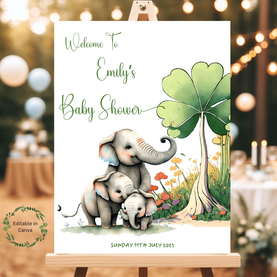 Jungle Safari Themed Welcome Sign for Baby Shower Customizable Welcome ...