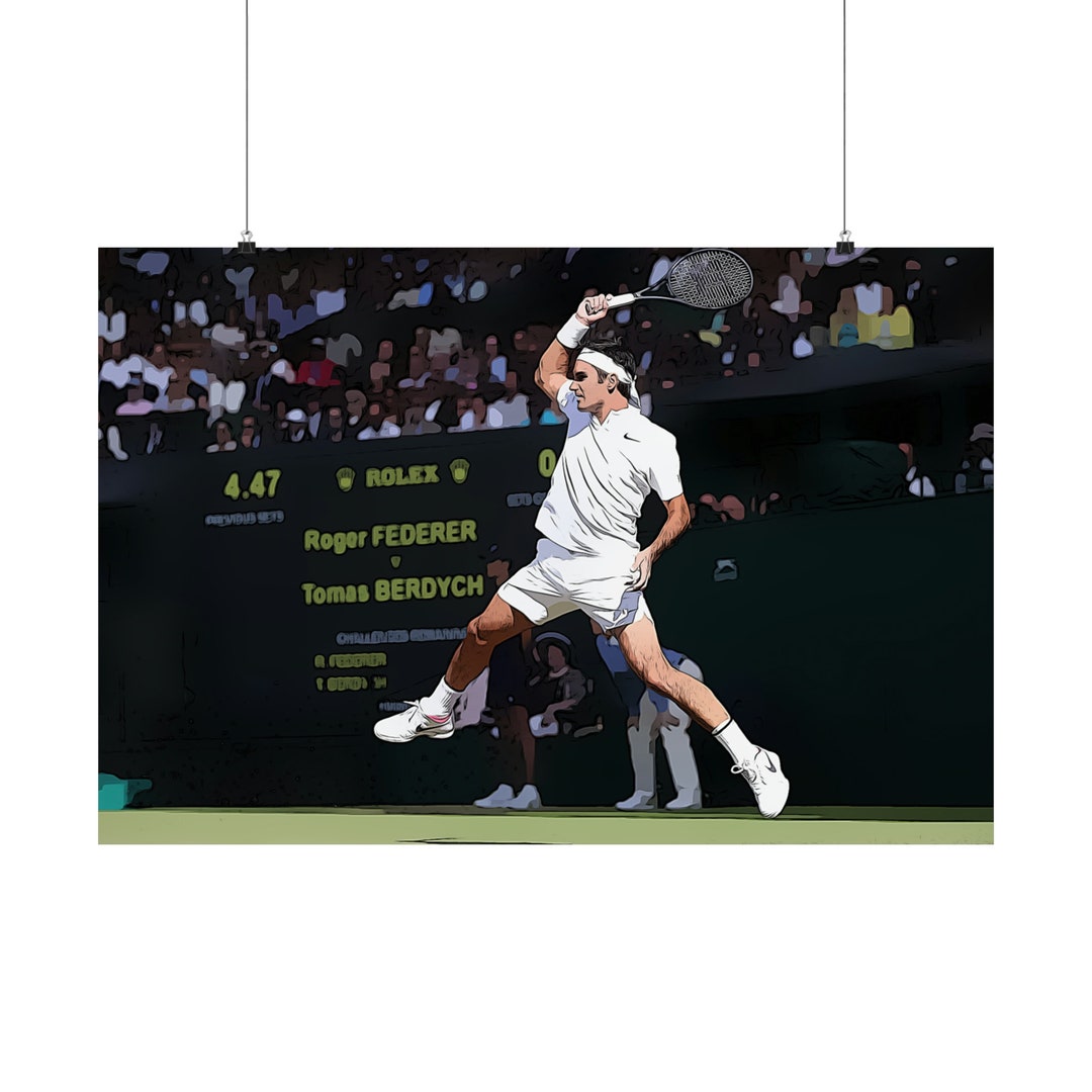 Roger Federer Wimbledon Cartoon Poster - Etsy