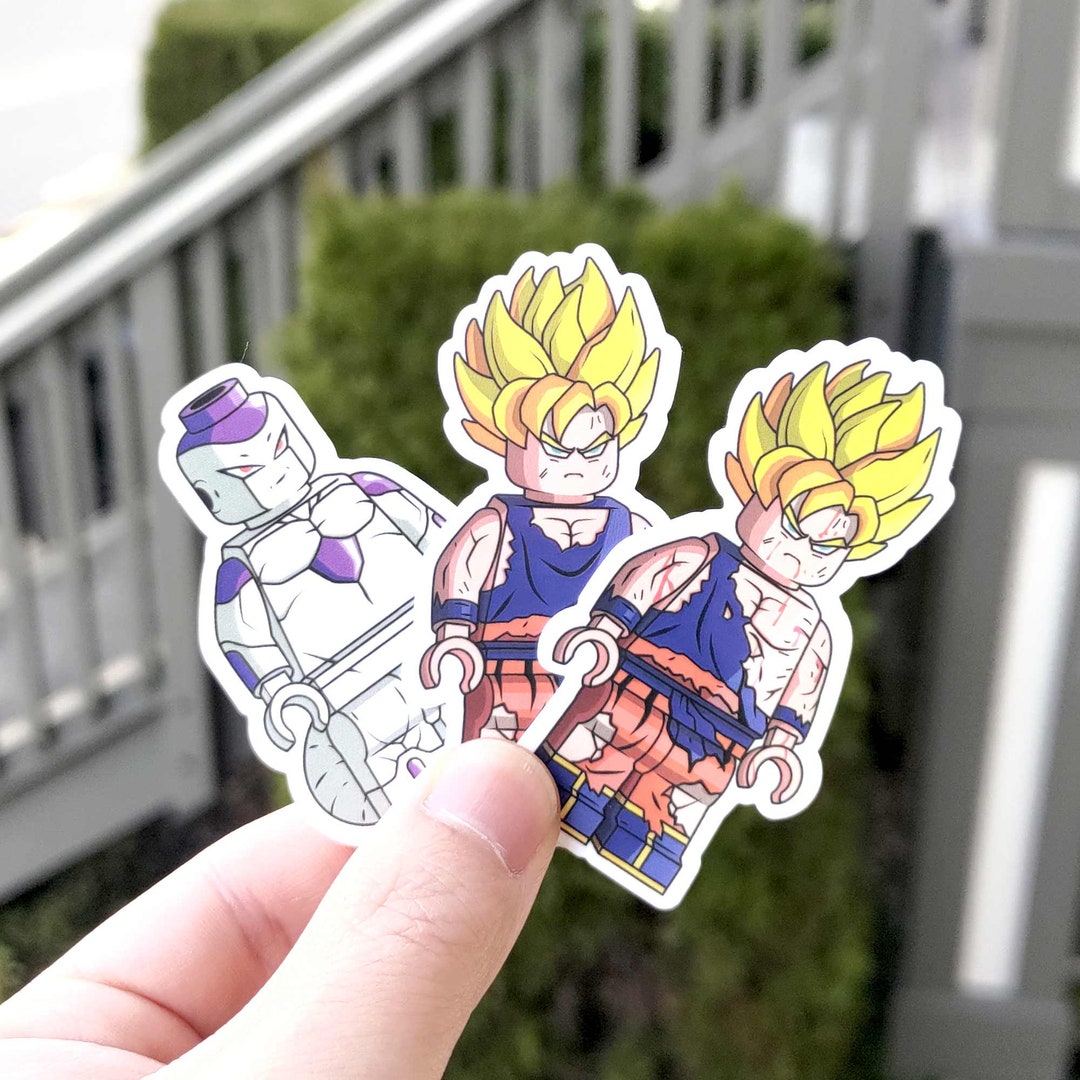Lego Frieza SSJ Goku Minifig Vinyl Stickers Anime Gifts Geek Merch ...