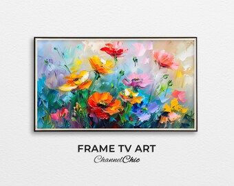 Samsung Frame TV Art, Colorful Spring Flowers, Floral Spring Art for TV ...