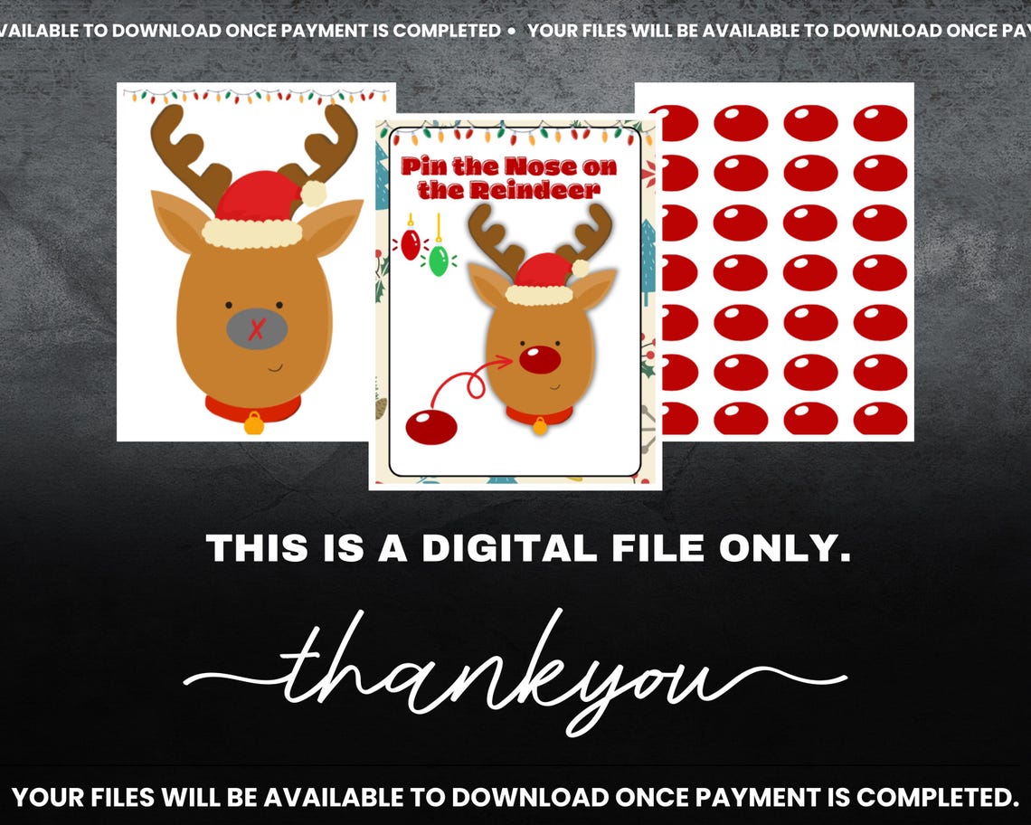 Reindeer Nose Game: Holiday Party Printable - Kids and Adults - Etsy