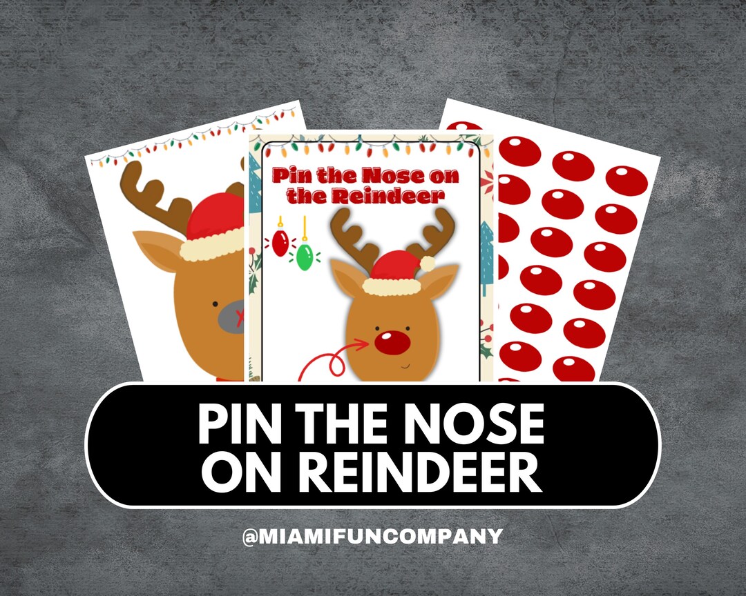 Reindeer Nose Game: Holiday Party Printable - Kids and Adults - Etsy