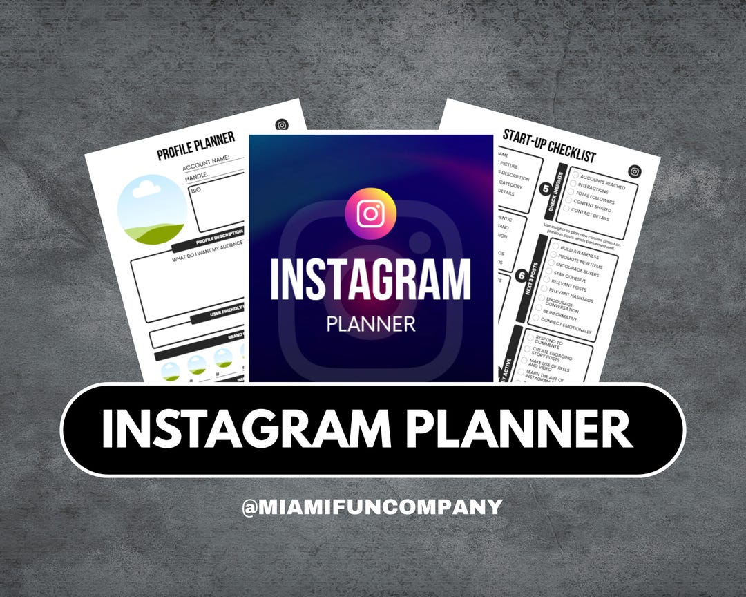 Instagram Planner Printable - Post Schedule and Engagement Tracker - Etsy