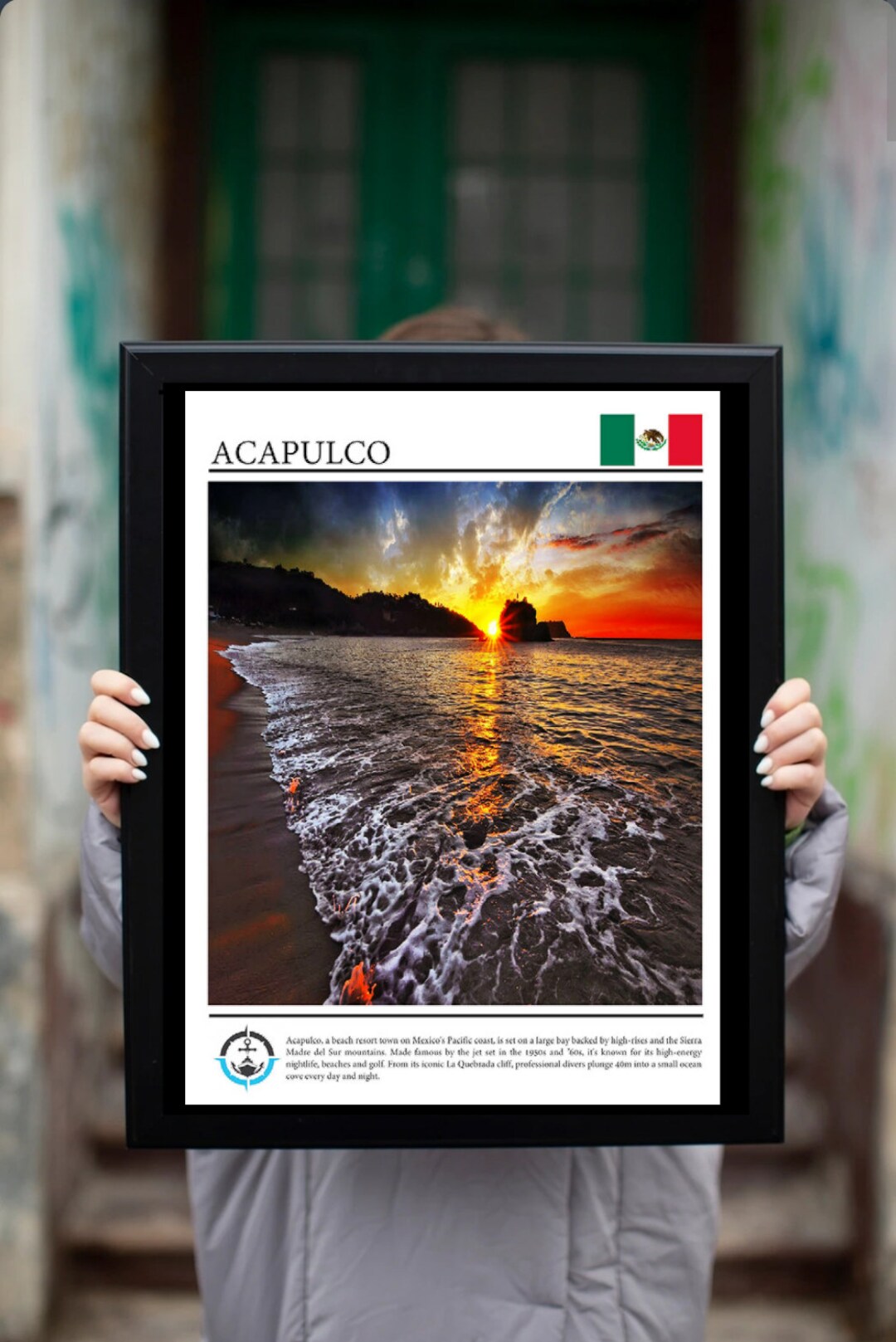 Acapulco Sunset Beach Print - Stunning Ocean View, Mexico Wall Art ...