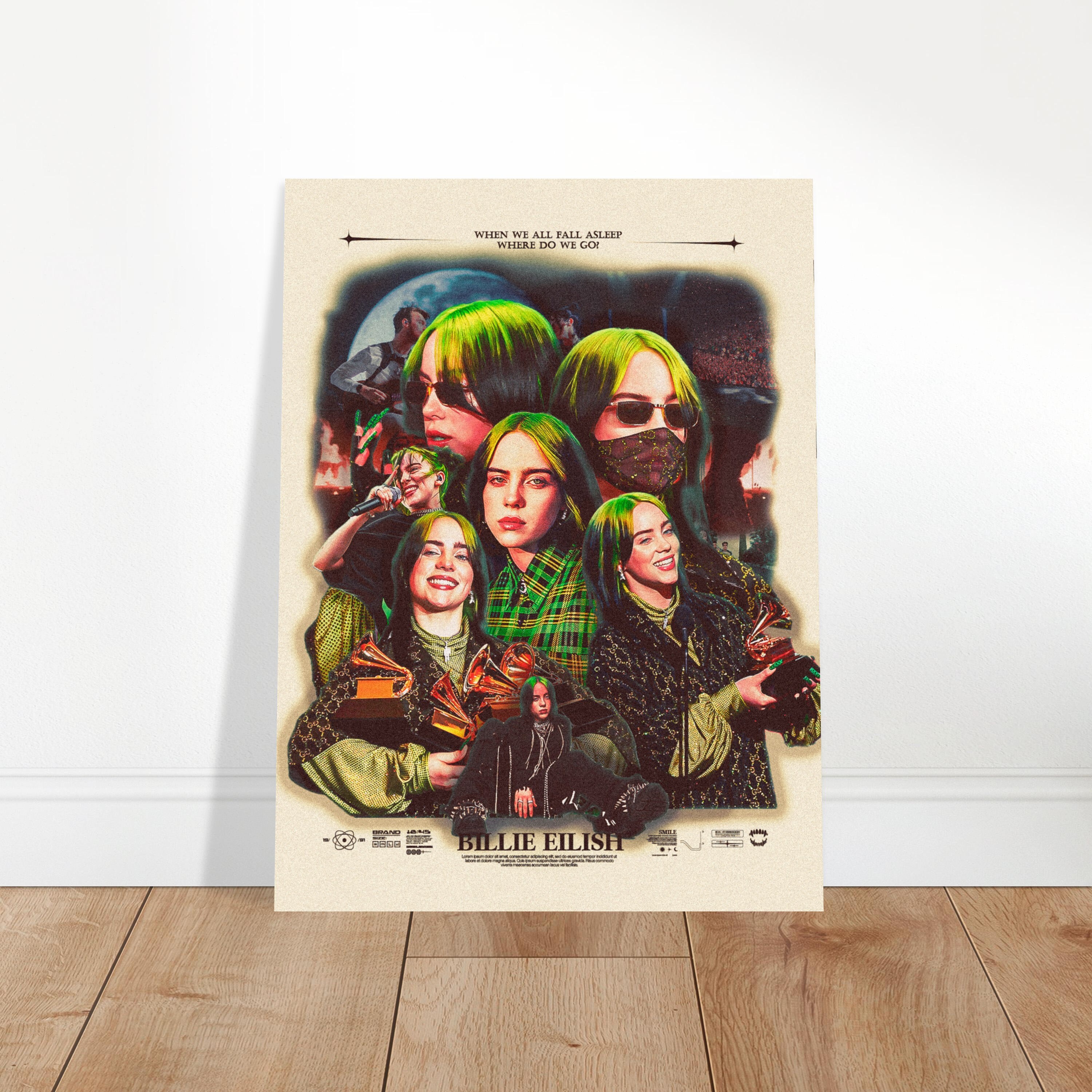 Billie Eilish Poster Unique Music Art for Fans Billie Eilish VINTAGE Wall Art Celebrity Prints ...