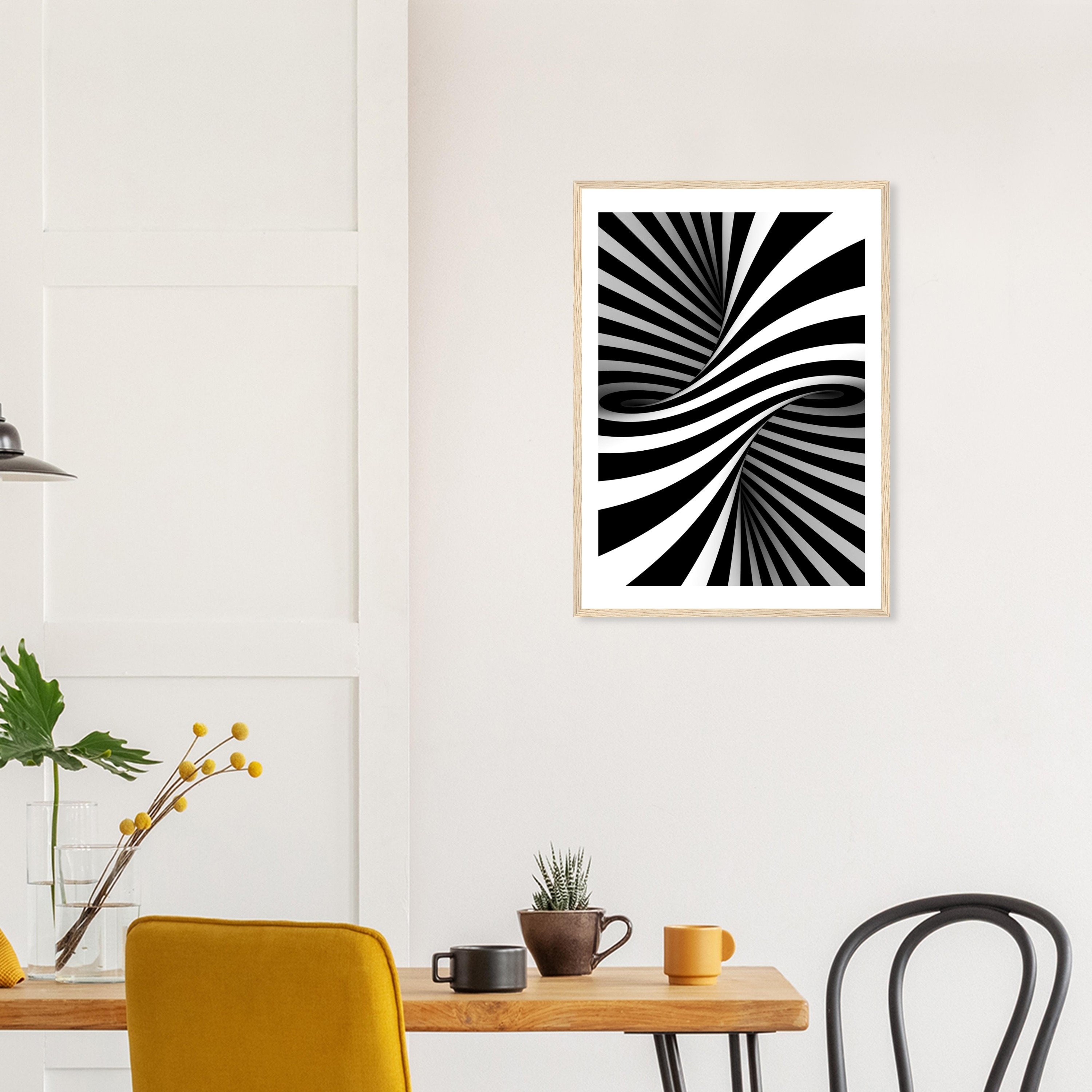 Optical Illusion Wall Art, Illusion Wall Decor, Black White Home Decor ...