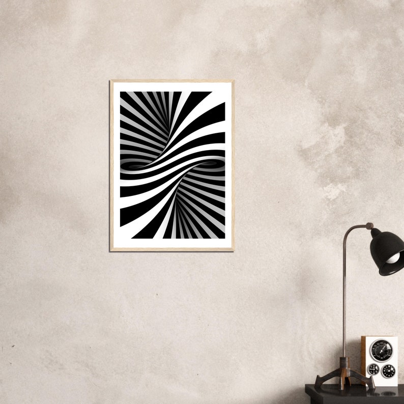Optical Illusion Wall Art, Illusion Wall Decor, Black White Home Decor ...