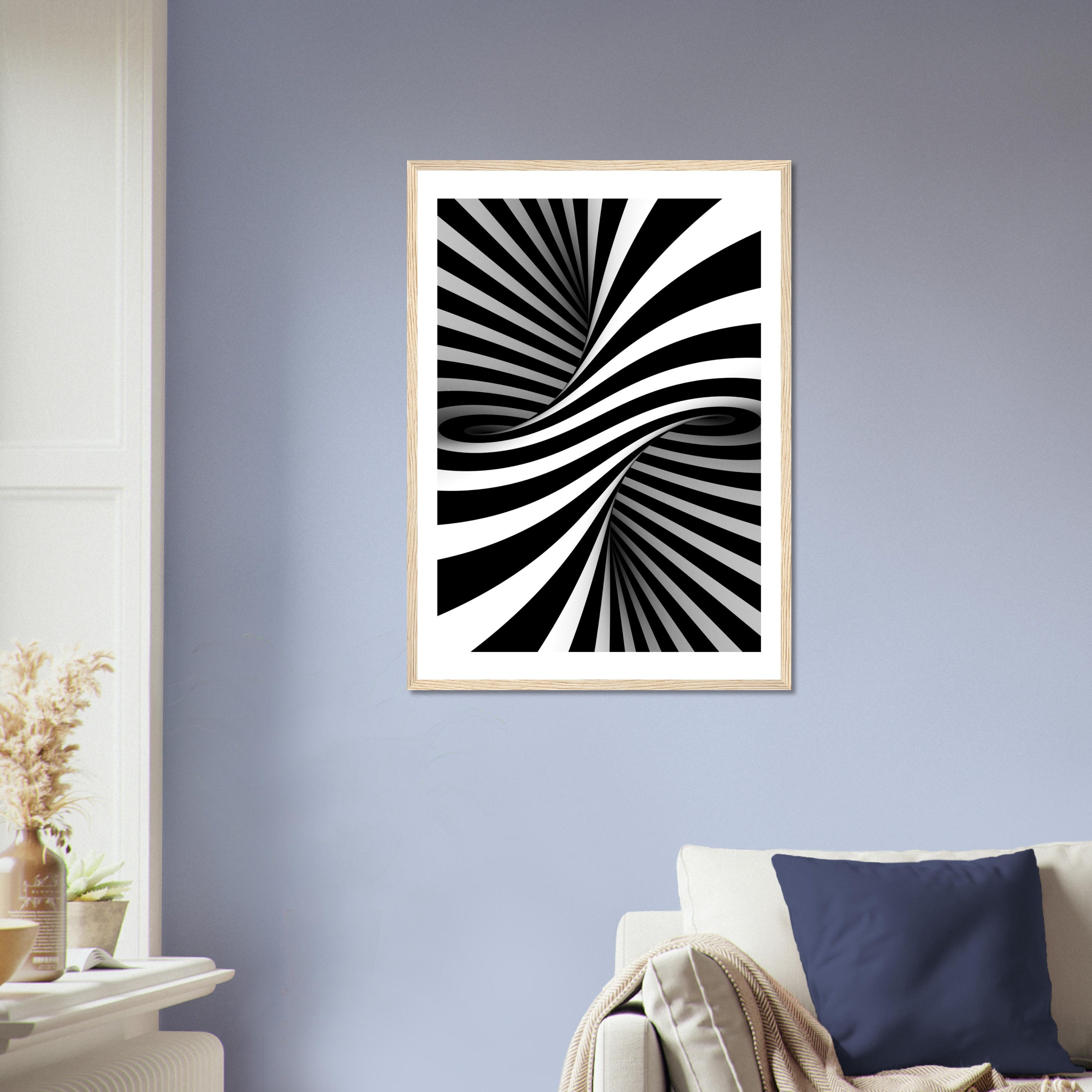Optical Illusion Wall Art, Illusion Wall Decor, Black White Home Decor ...