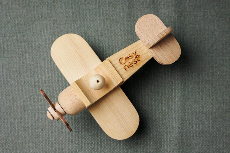 Handmade Wooden Toy Airplane – Eco-friendly Montessori Baby Gift - Etsy