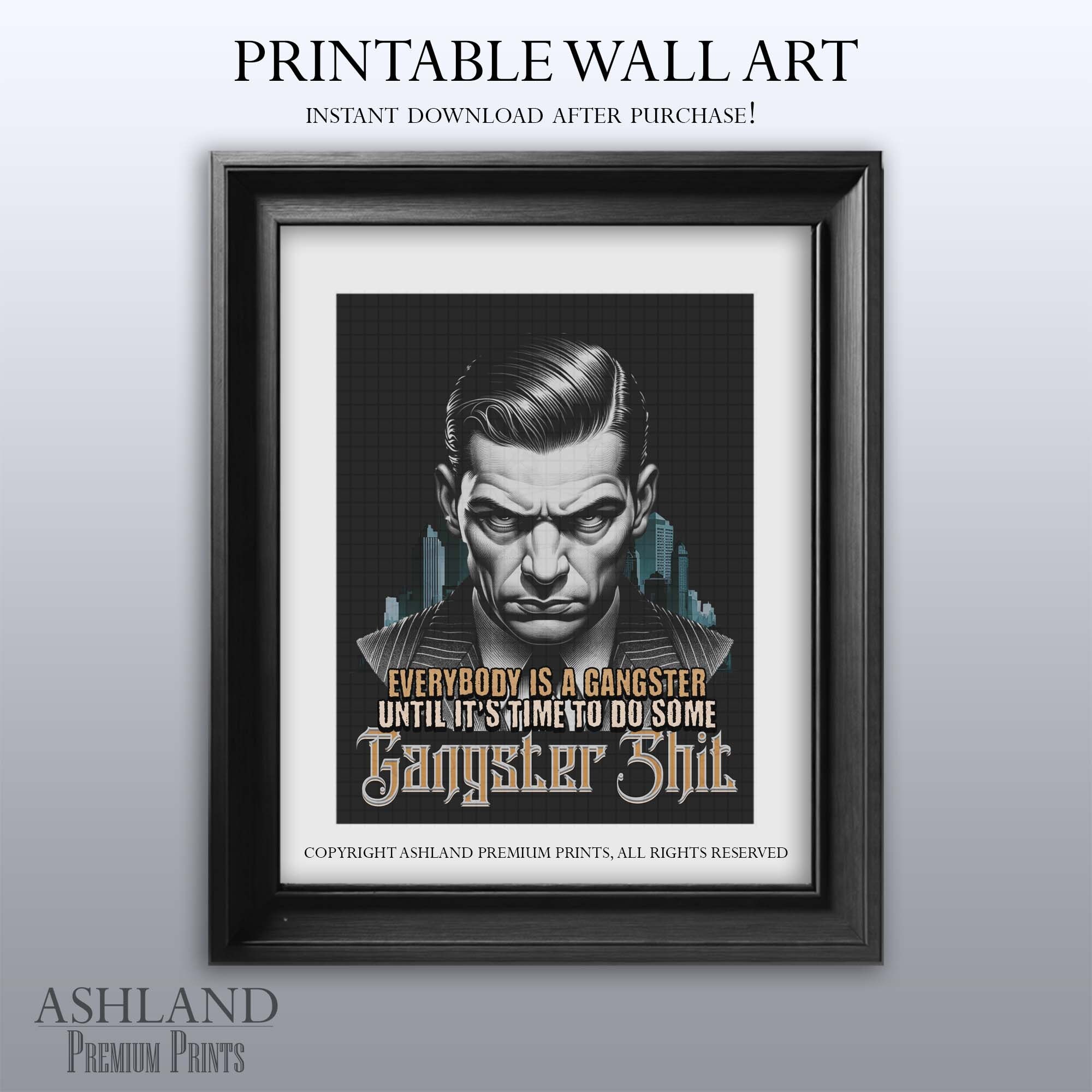 Mafia Gangster PRINTABLE Wall Art Poster STYLE 3 Mancave Garage Bar ...