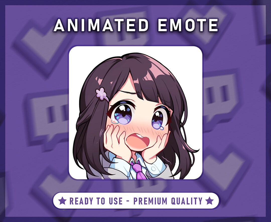 FEAR GIRL ANIMATED Twitch Emote Wide-eyed Scared Expression for ...