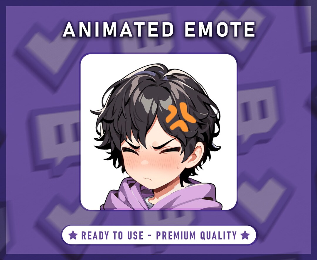 ANGER BOY ANIMATED Twitch Emote Intense Gaming Expression for Impactful ...