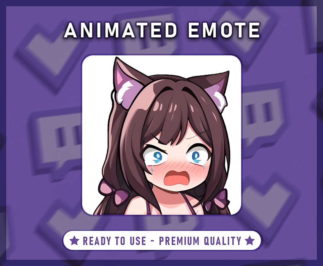 CRY GIRL ANIMATED Twitch Emote Expressive Teary-eyed Emotion for ...