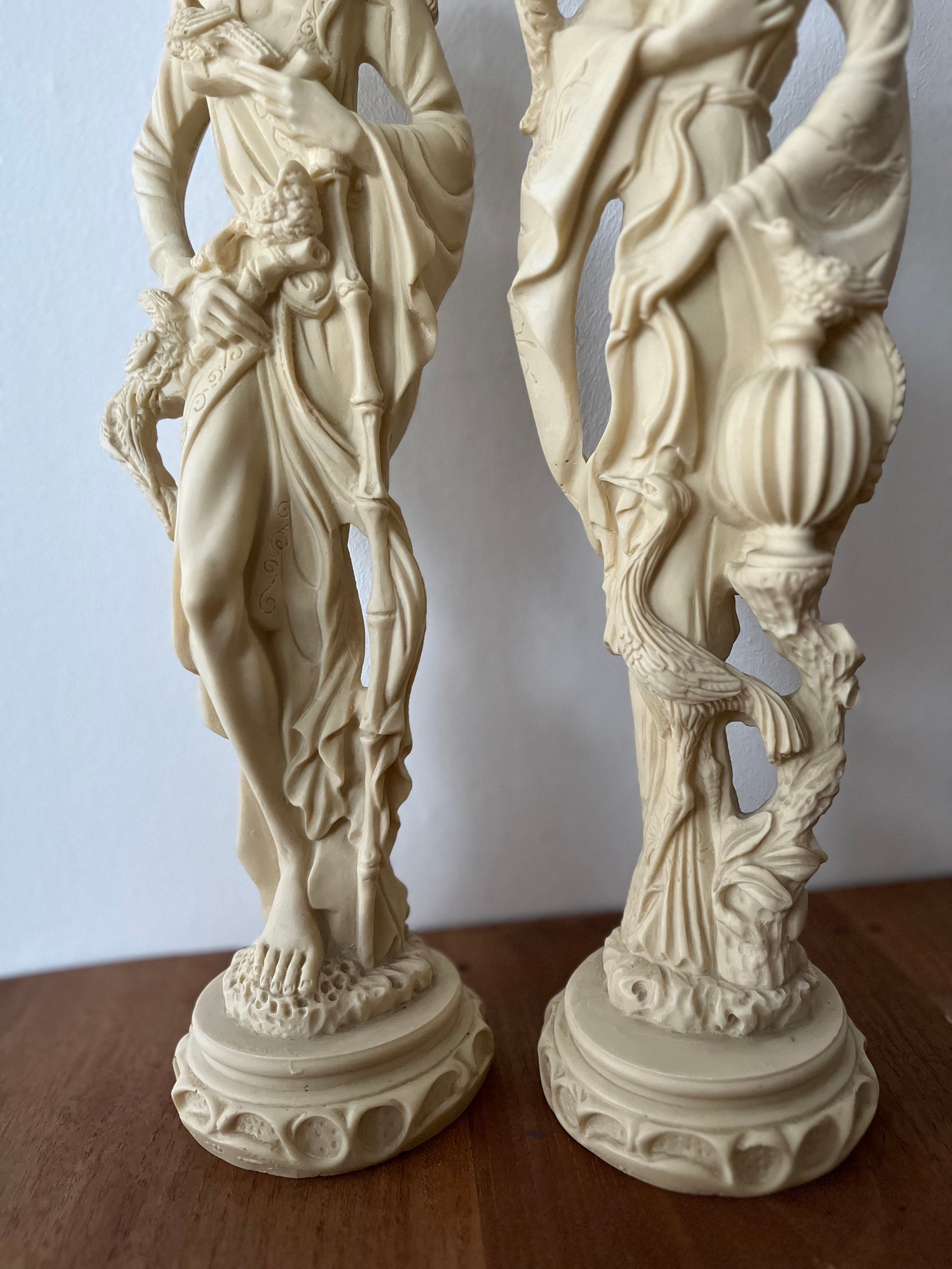 Antique Ivory Statues Oriental Style Unique Eastern Home Decor Woman ...