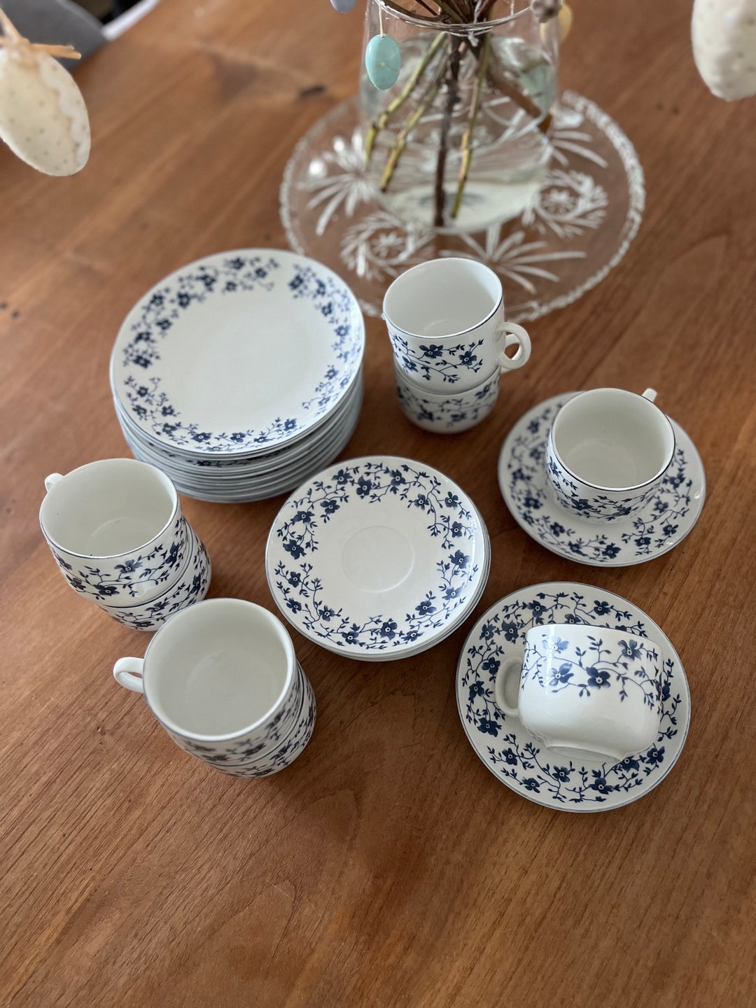 Large Tea Set | Teacup With Saucer and Dessert Plate | Wedding Gift ...