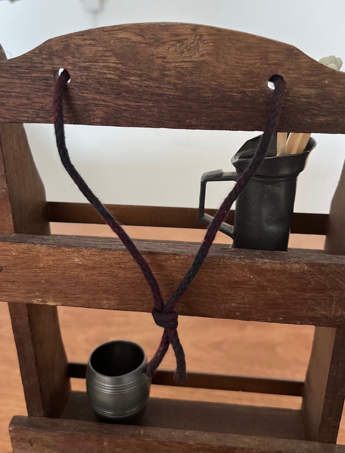 Vintage Wooden Spice Rack With Steel Canister/pitcher and Barrel Wall ...