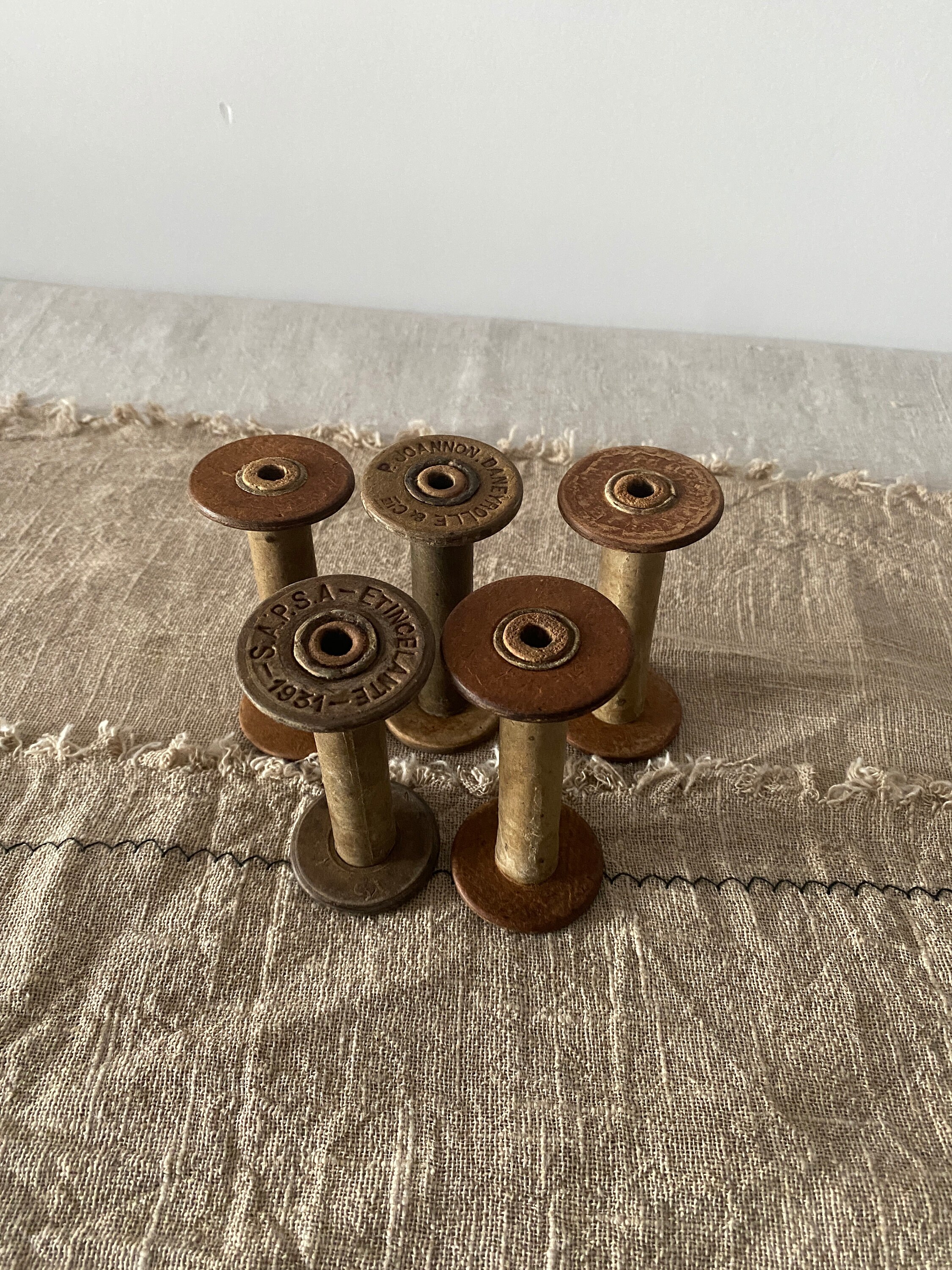 Set of 5 Antique French Wooden Bobbins Lovely Decor Item - Etsy