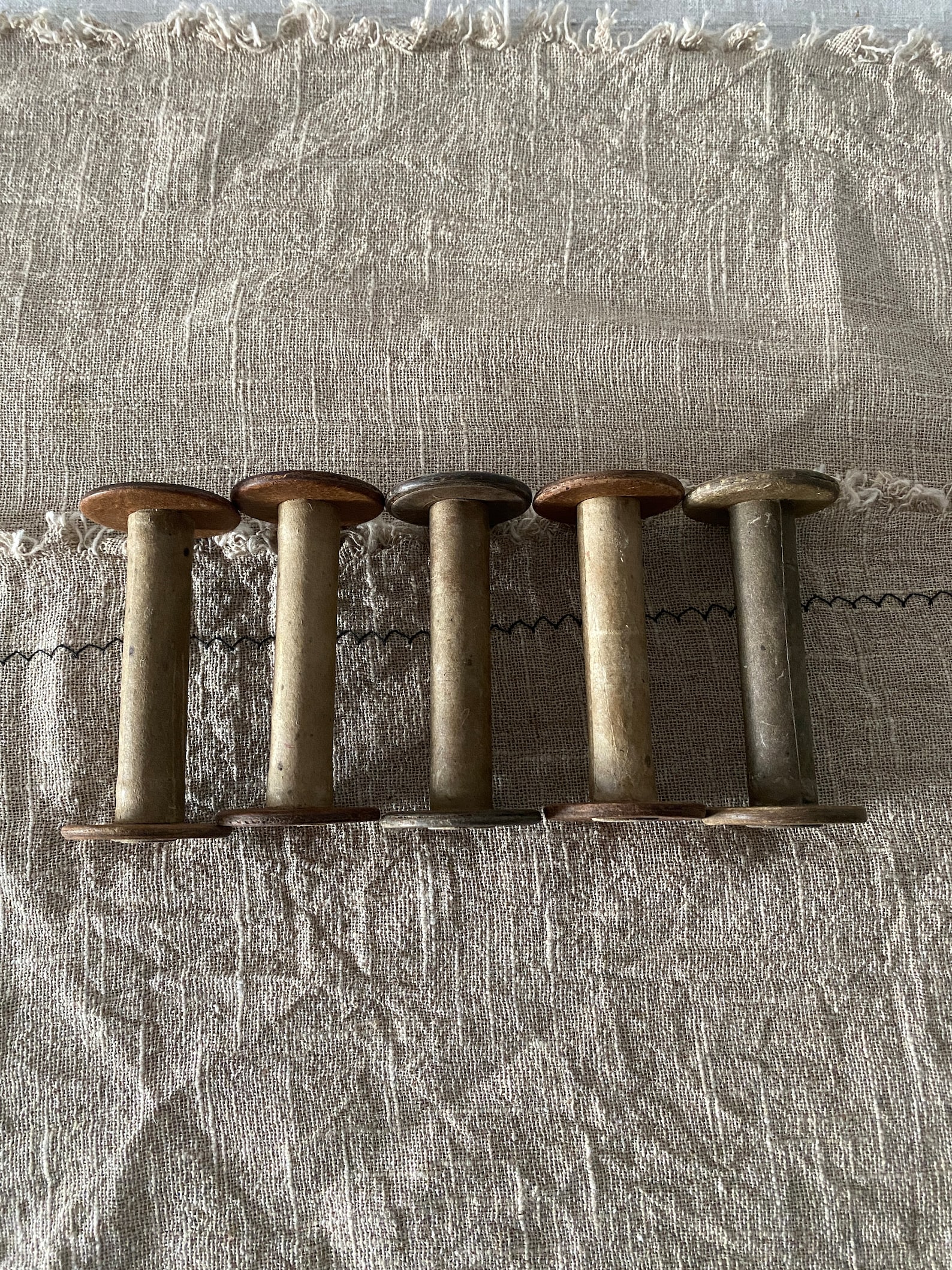 Set of 5 Antique French Wooden Bobbins Lovely Decor Item - Etsy