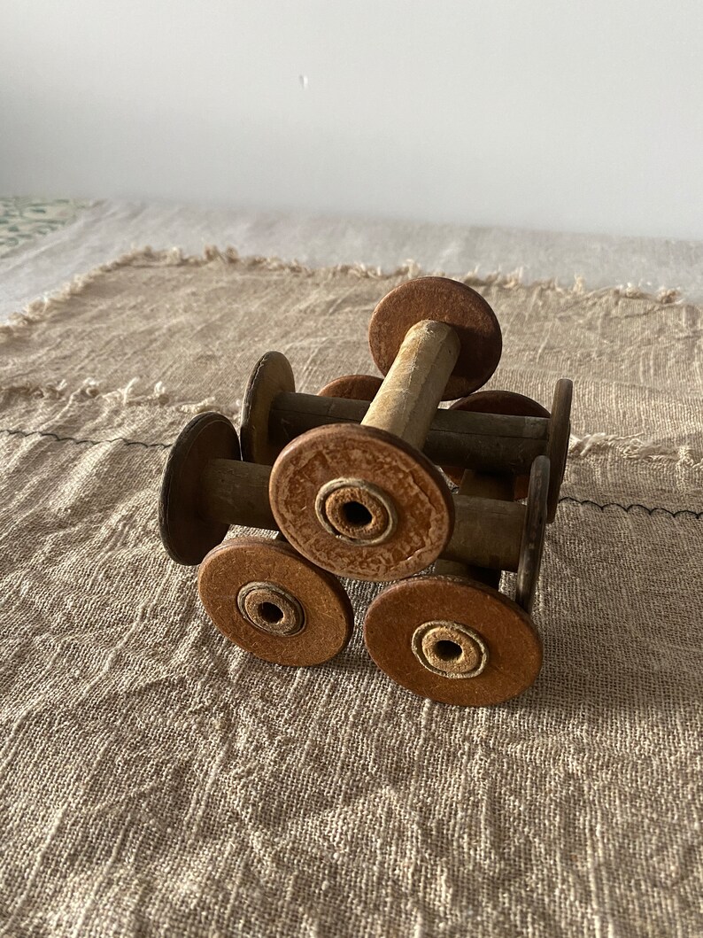 Set of 5 Antique French Wooden Bobbins Lovely Decor Item - Etsy