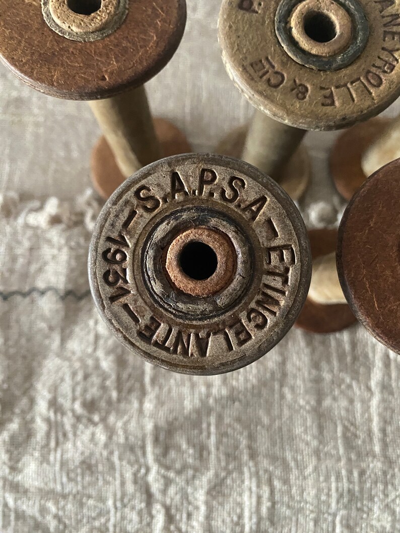 Set of 5 Antique French Wooden Bobbins Lovely Decor Item - Etsy