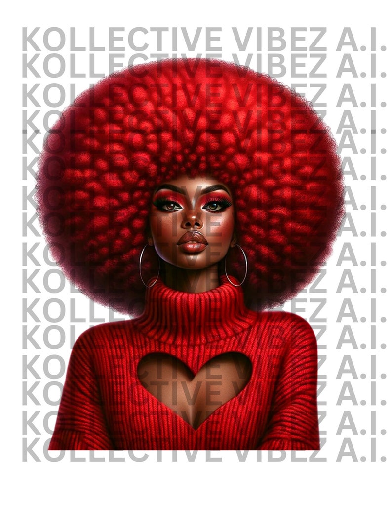 Black Women With Colorful Afros Digital Art; Afro Women Clipart - Etsy
