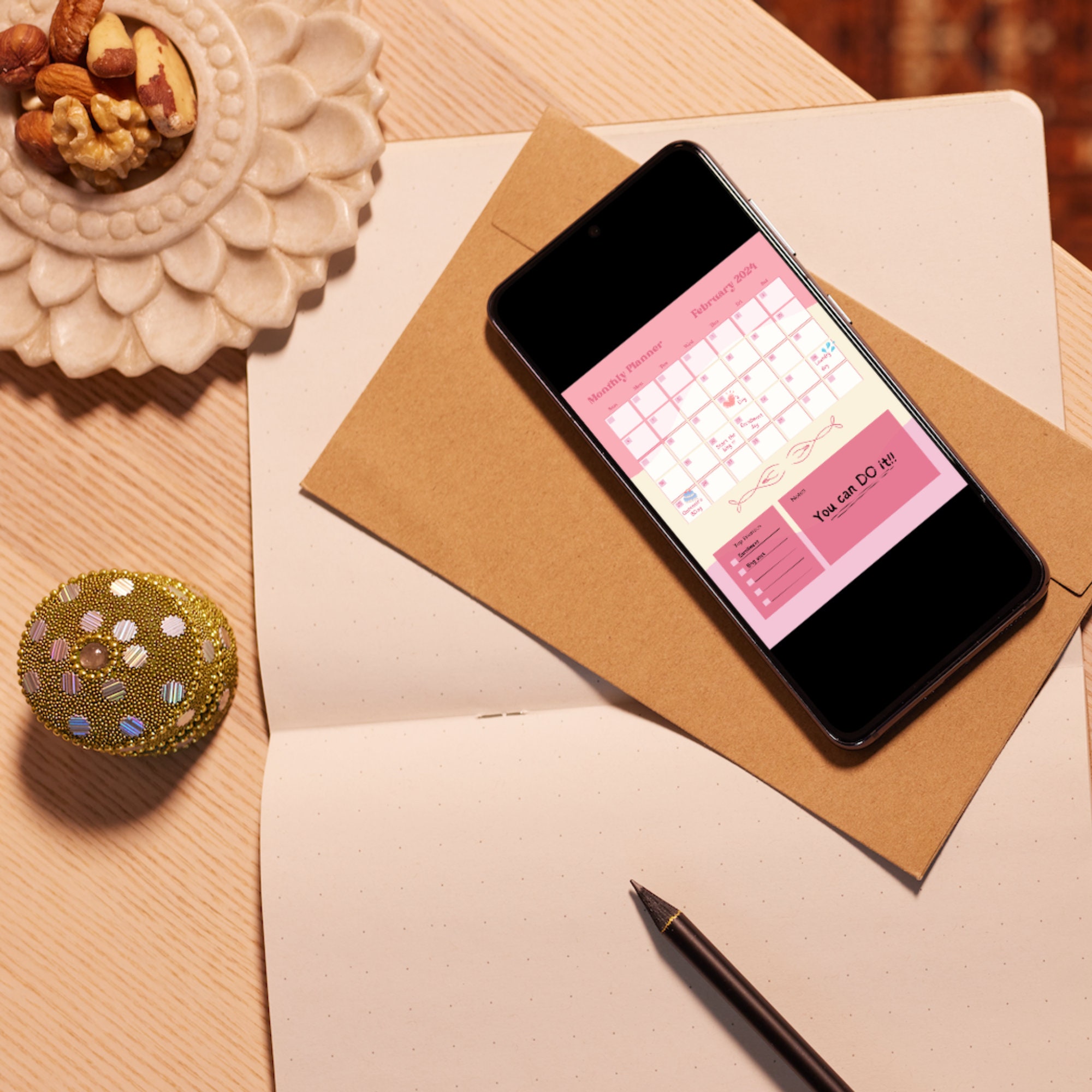 Undated Digital Cute and Simple Pink Paradise Planner Bundle With ...