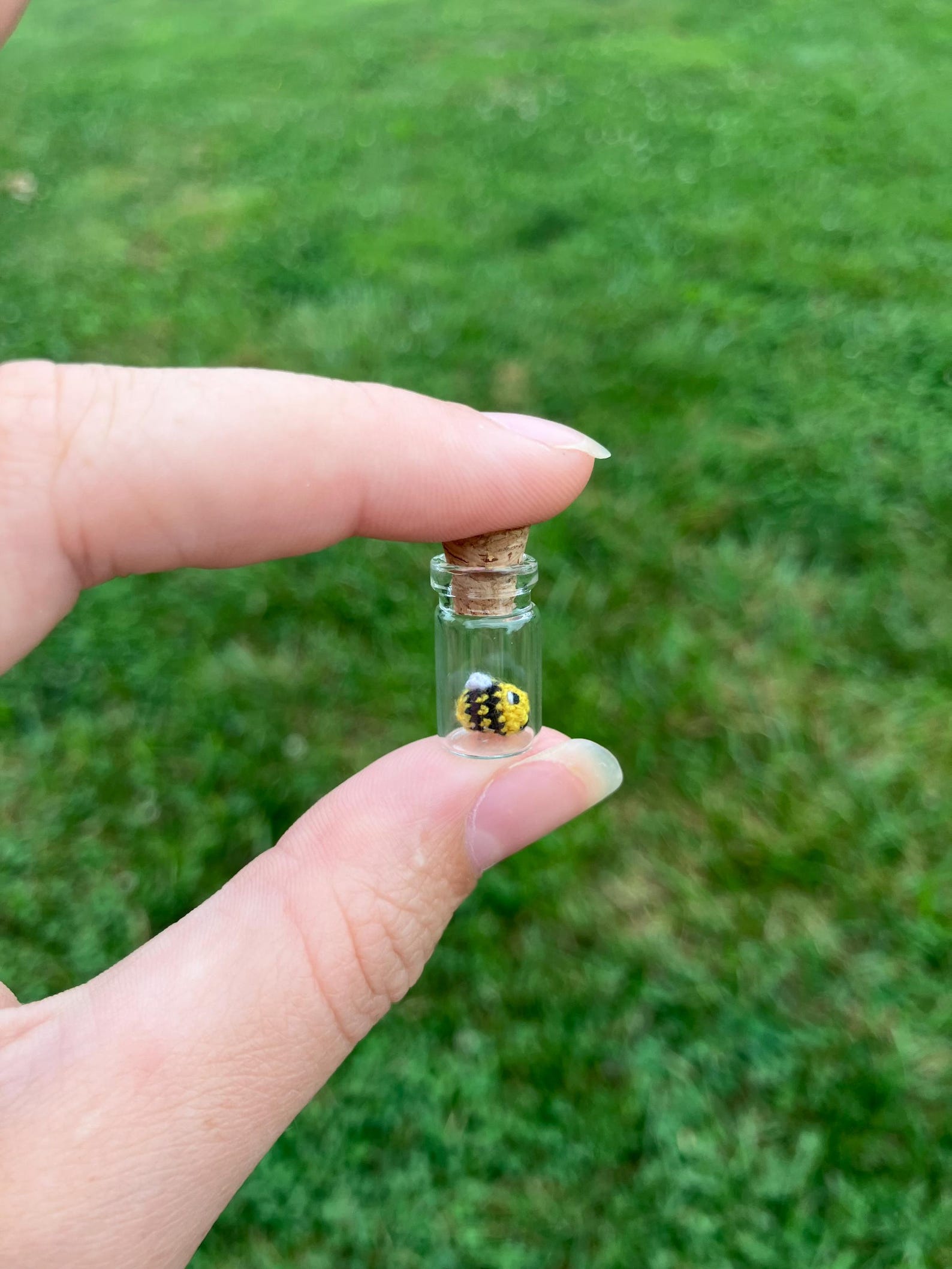 Micro Crochet Bee in Jar: Miniature Amigurumi Art - Etsy