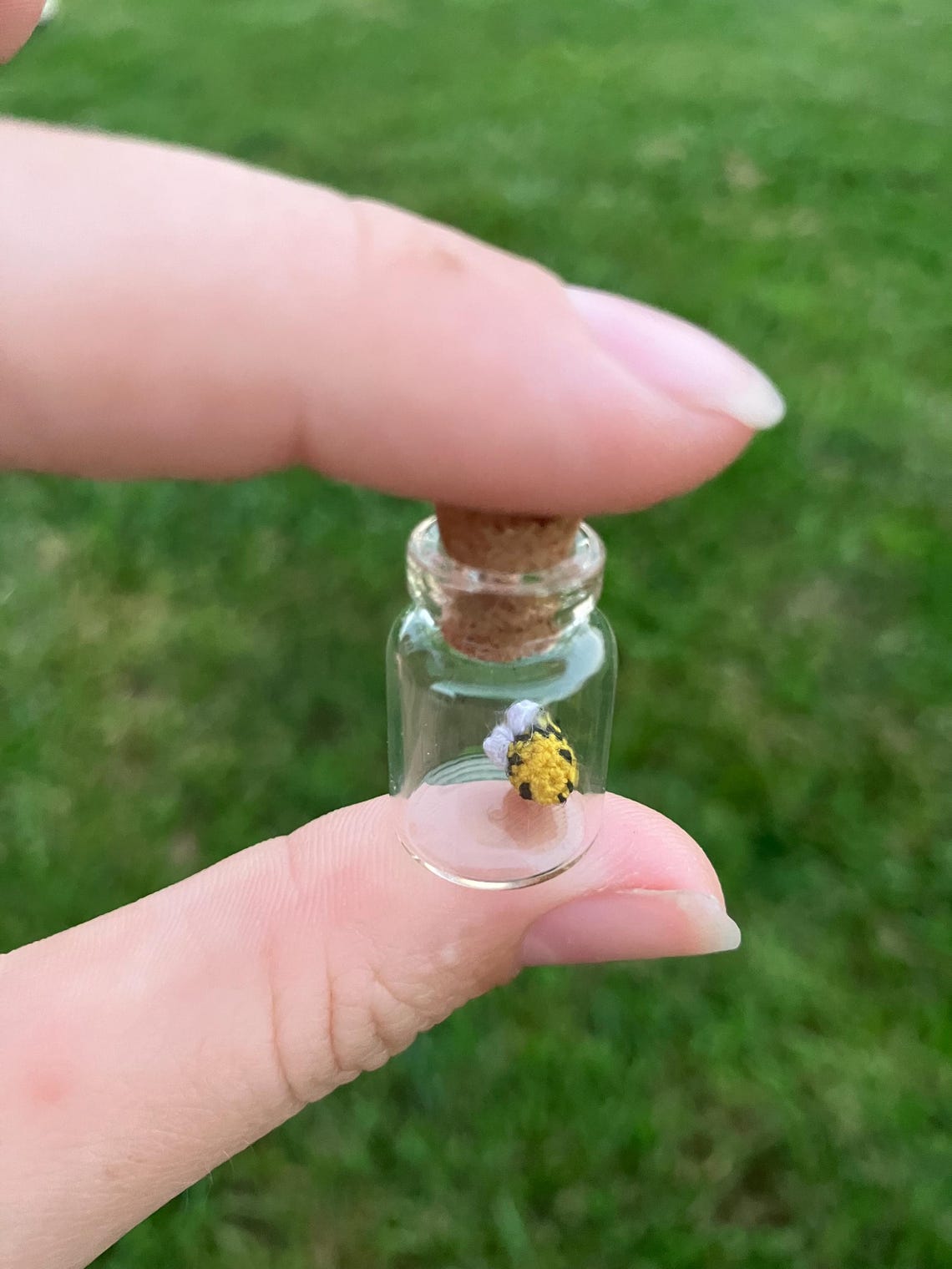 Micro Crochet Bee in Jar: Miniature Amigurumi Art - Etsy
