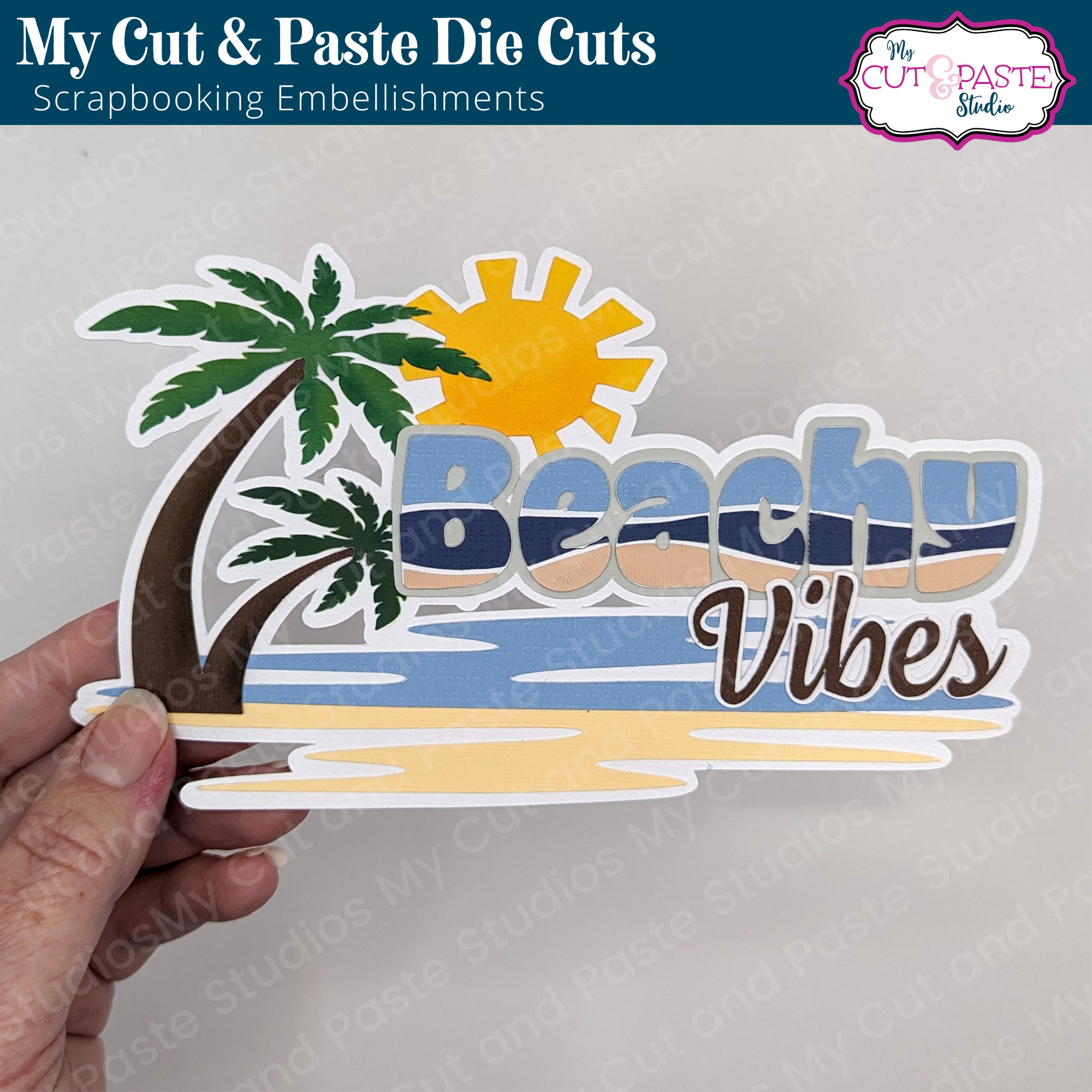 Beachy Vibes Scrapbook Title, Layered Paper Piecing Die Cut - Etsy