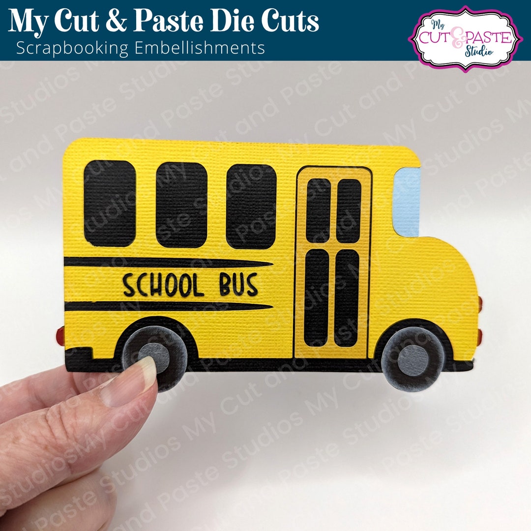 School Bus Die Cut: Layered Paper Scrapbook Embellishment - Etsy