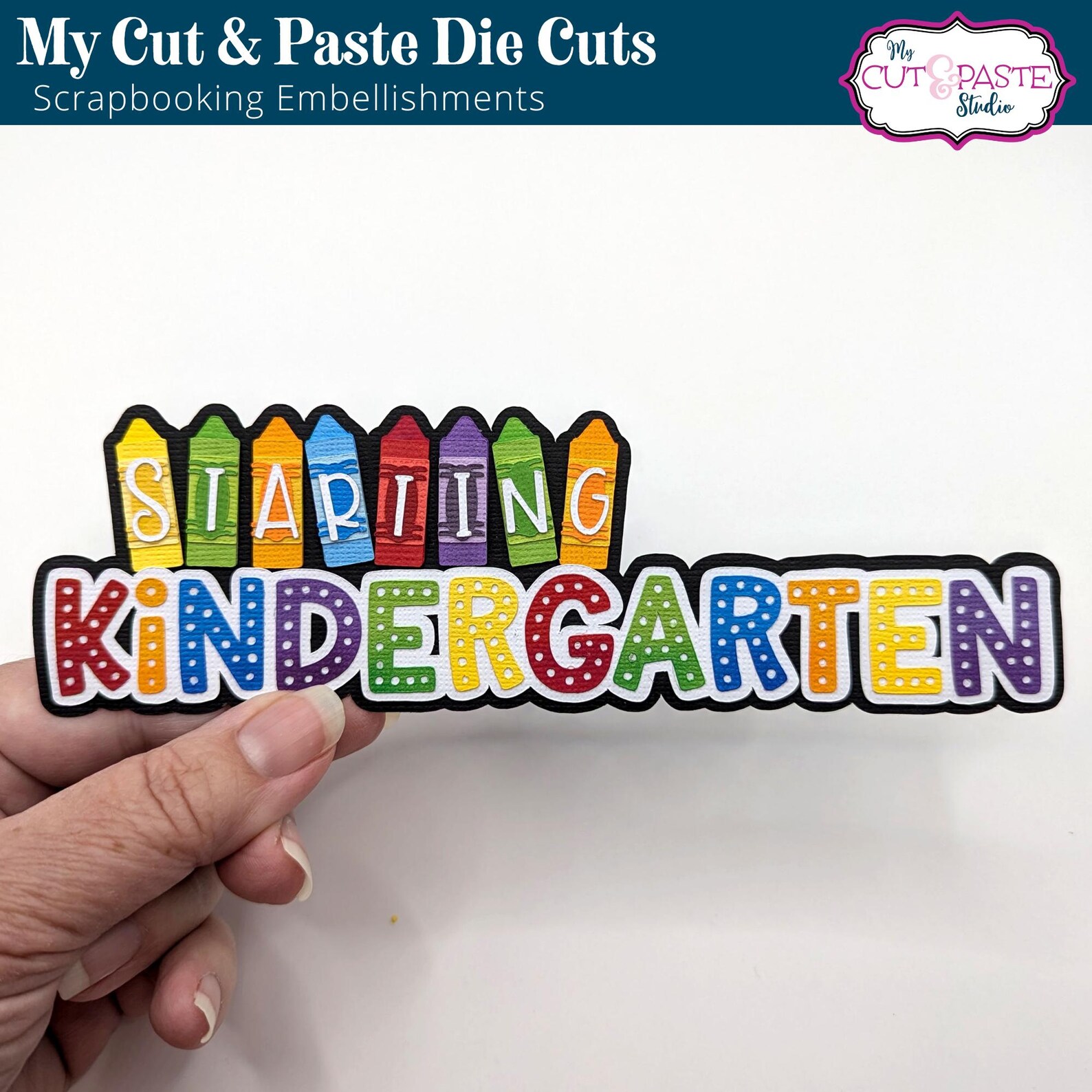 Kindergarten Scrapbooking Die Cut, Starting School Scrapbook Title ...