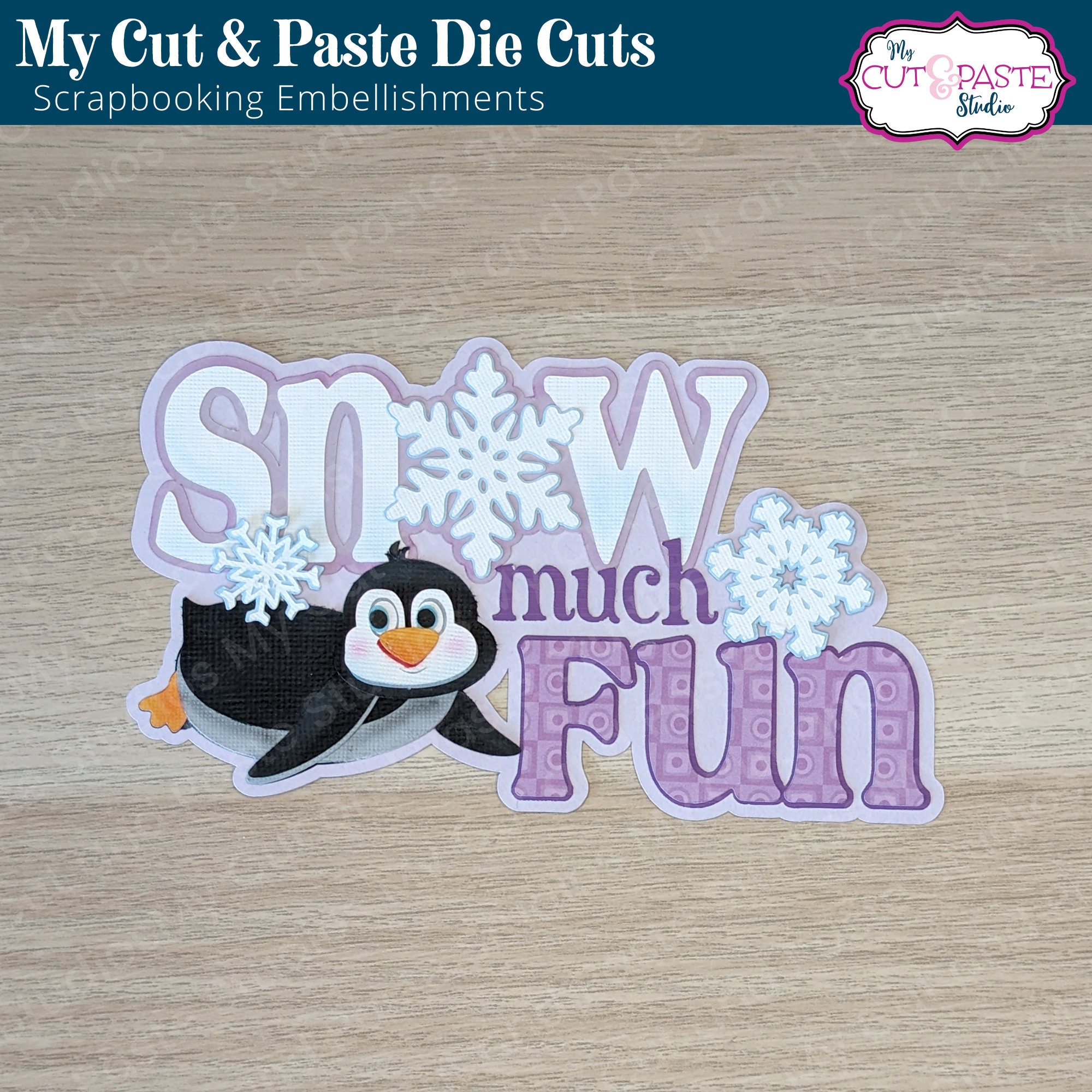 Snow Scrapbooking Title, Snow Much Fun Scrapbook Embellishment, Layered ...