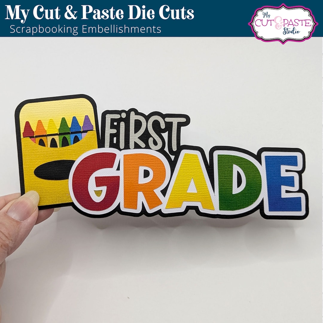 First Grade Scrapbook Die Cut: Layered Paper Piecing Embellishment - Etsy