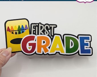 Fourth Grade Scrapbooking Die Cut, School Scrapbook Title, Layered ...