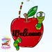 Personalized Worm in Apple Classroom Teacher Sign Door Hanger Wall ...
