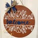 Welcome Boho Floral Wildflower Laser Cut Wood Round Door Hanger Door ...