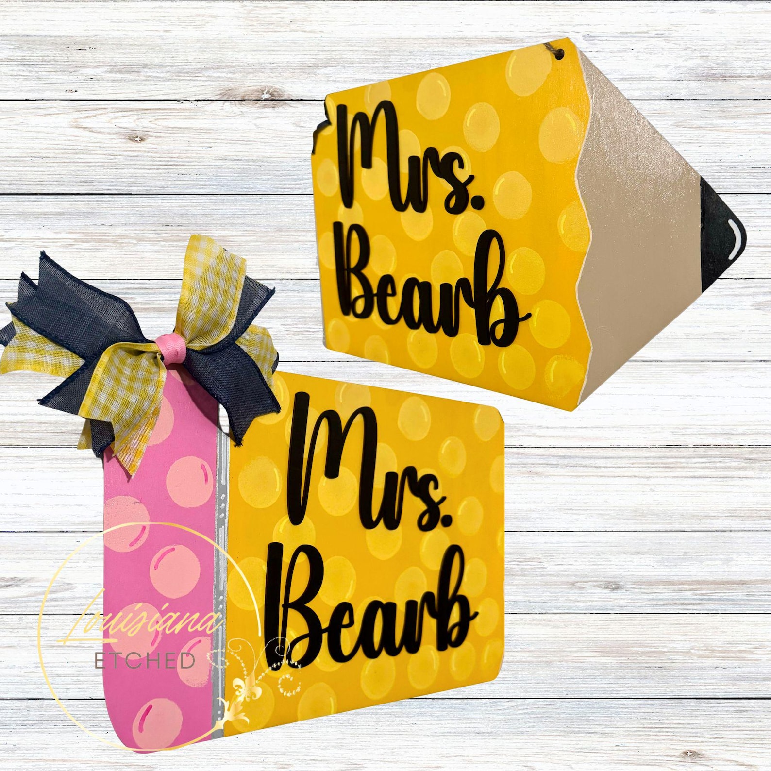 Personalized Pencil Teacher Sign Door Hanger Wall Hanger - Etsy