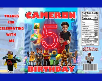 Roblox Bundle Party Favor Canva Design & Templates (8 Editable ...