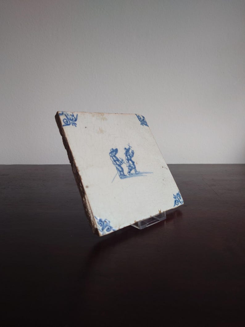 Rare 17th Century Delft Hobby Horse Tile Blue and White Wall Tiles ...