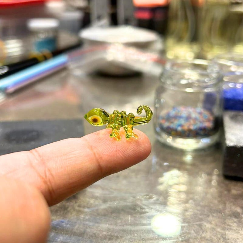 Chameleon Glass Figurine - Etsy
