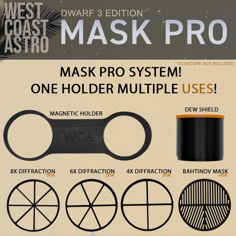 DWARF 3 - MASK PRO Starter Kit (bahtinov, Diffraction Spike, Dew Shield ...