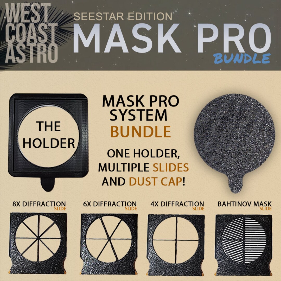 ZWO Seestar S50 - MASK PRO Bundle (bahtinov, Diffraction Spike, Dust ...
