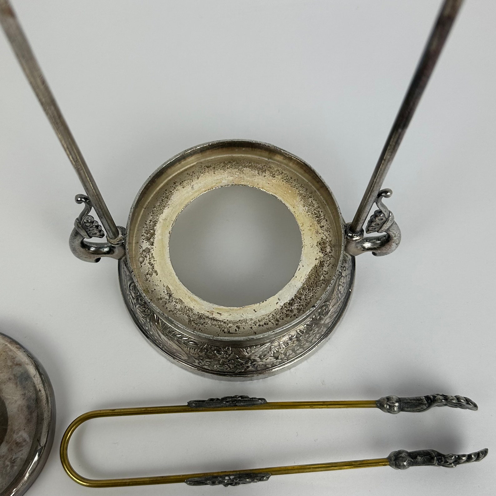 Victorian Antique Pickle Castor Jar Set With Stand Tongs Meriden Silver ...