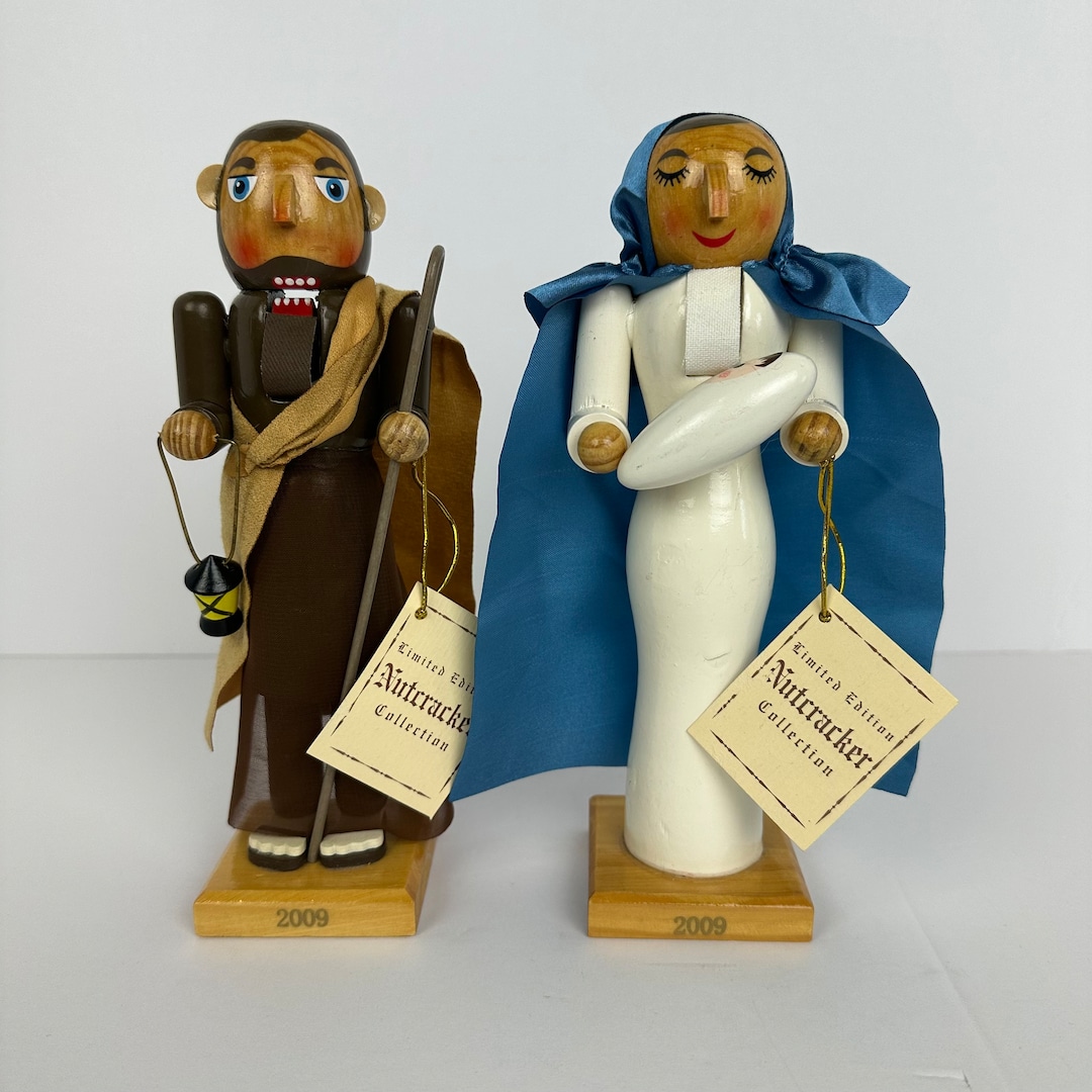 NATIVITY Nutcracker Set With Joseph and Mary Holding Jesus 2009 Limited ...