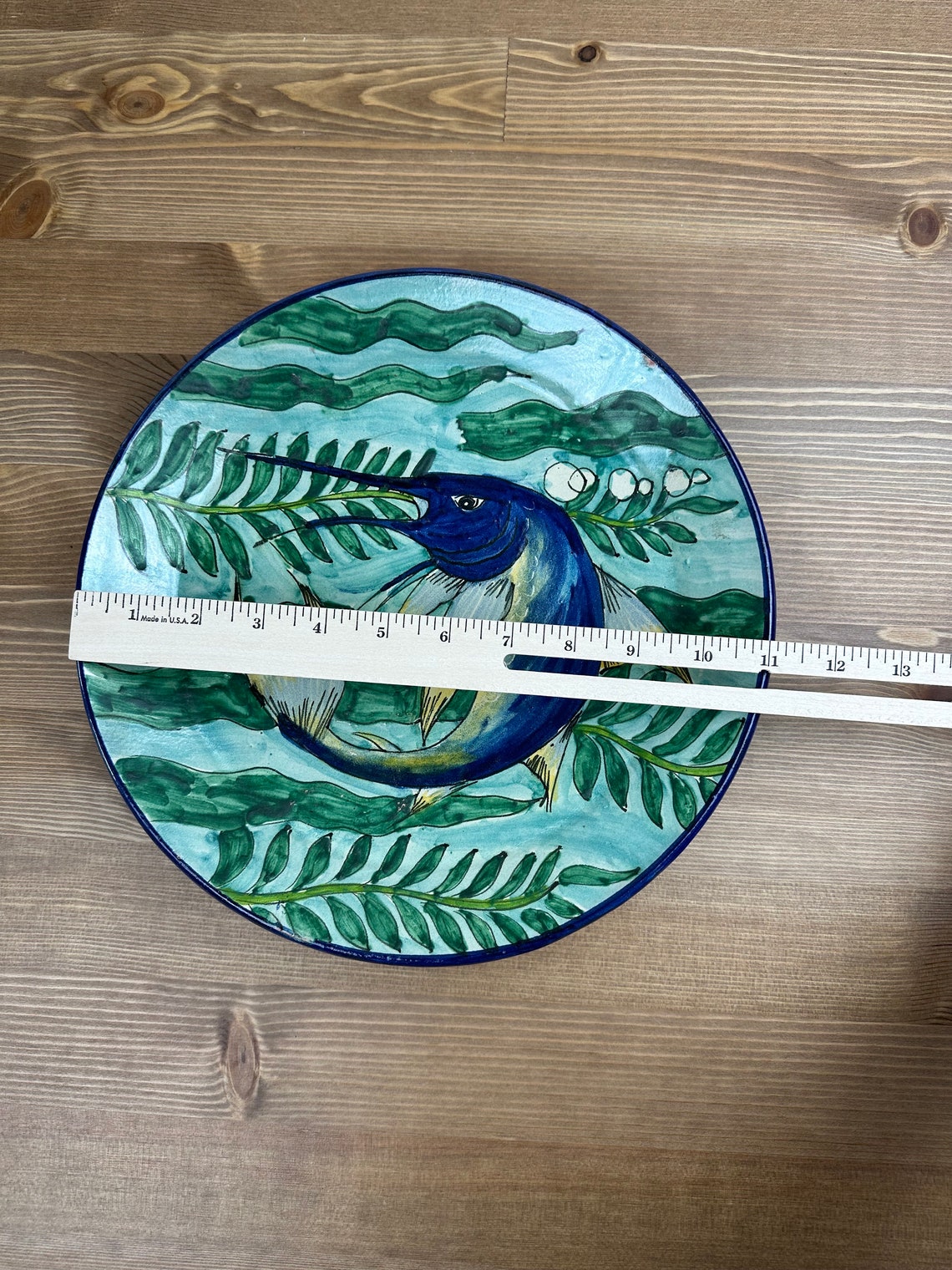 Talavera Mexican Pottery Display Plate Tray Sword Fish Painted - Etsy