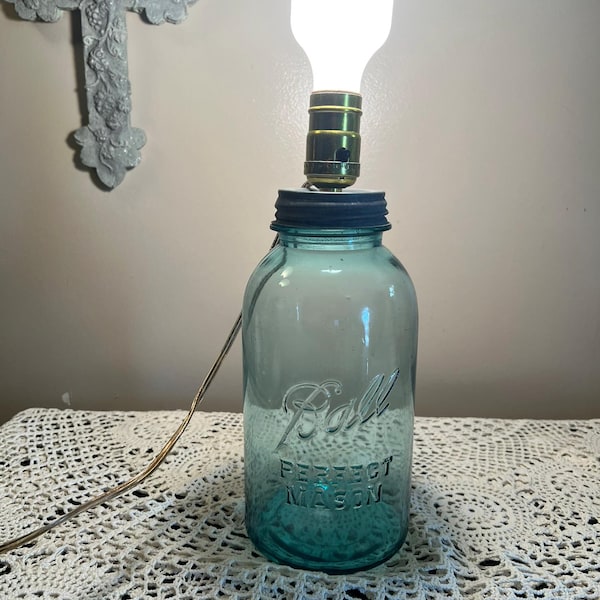 Mason Jar Lamp - Etsy UK