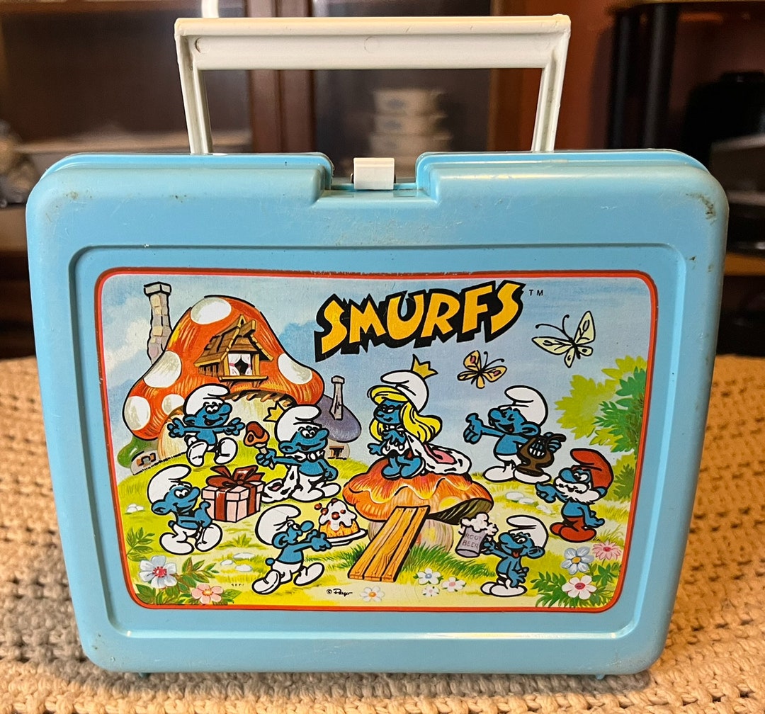 Vintage 1980s the Smurfs Plastic Blue Lunch Box - Etsy