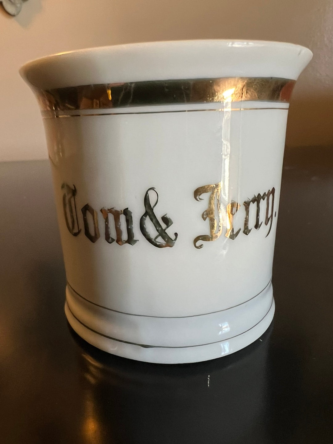 Vintage TOM & JERRY Cup in White Porcelain With Gold Trim Set of 9 - Etsy